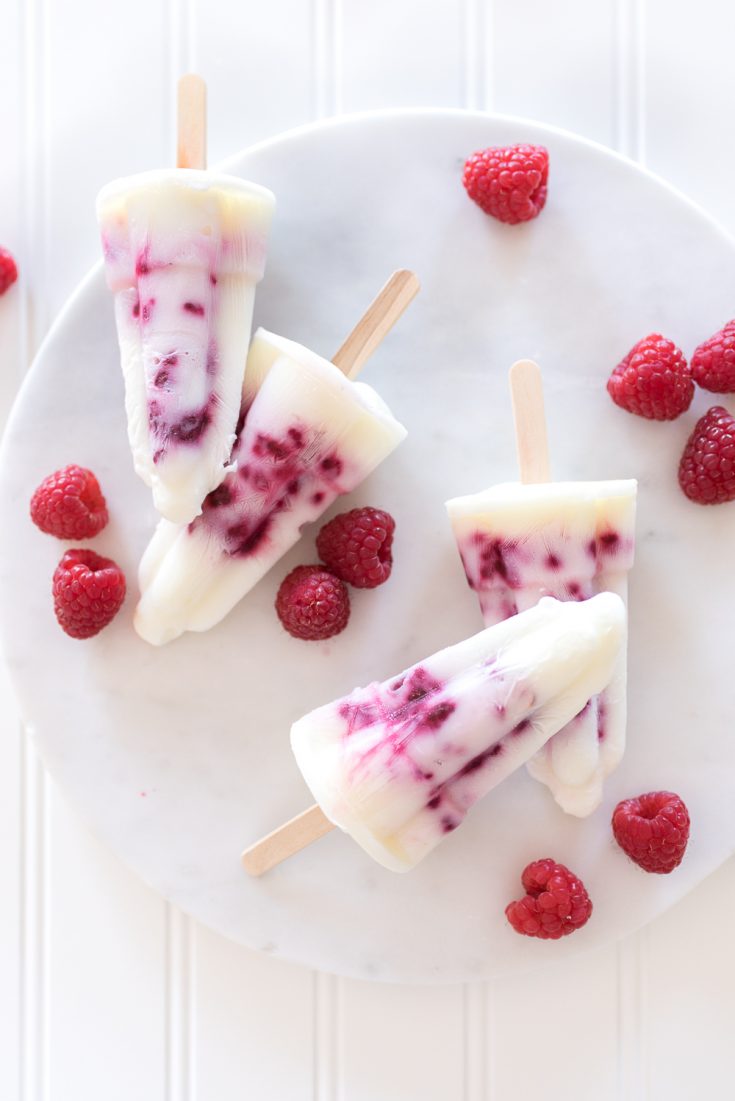 Creamy Raspberry Popsicles - Nick + Alicia